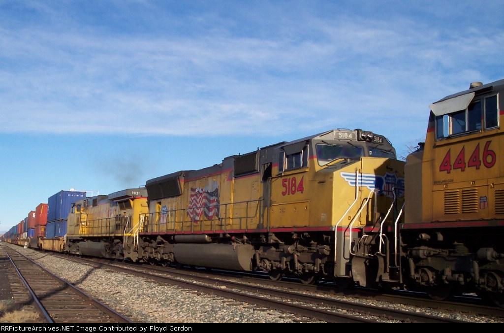 UP 5184 is part of five unit double stack train
